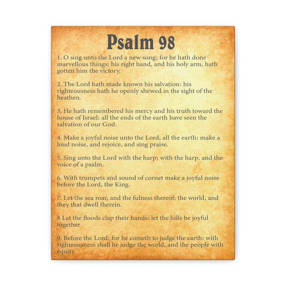 Express Your Love Gifts | Art | Scripture Sign Psalm 98 Chapter Gold Bible Canvas Christian Wall ...